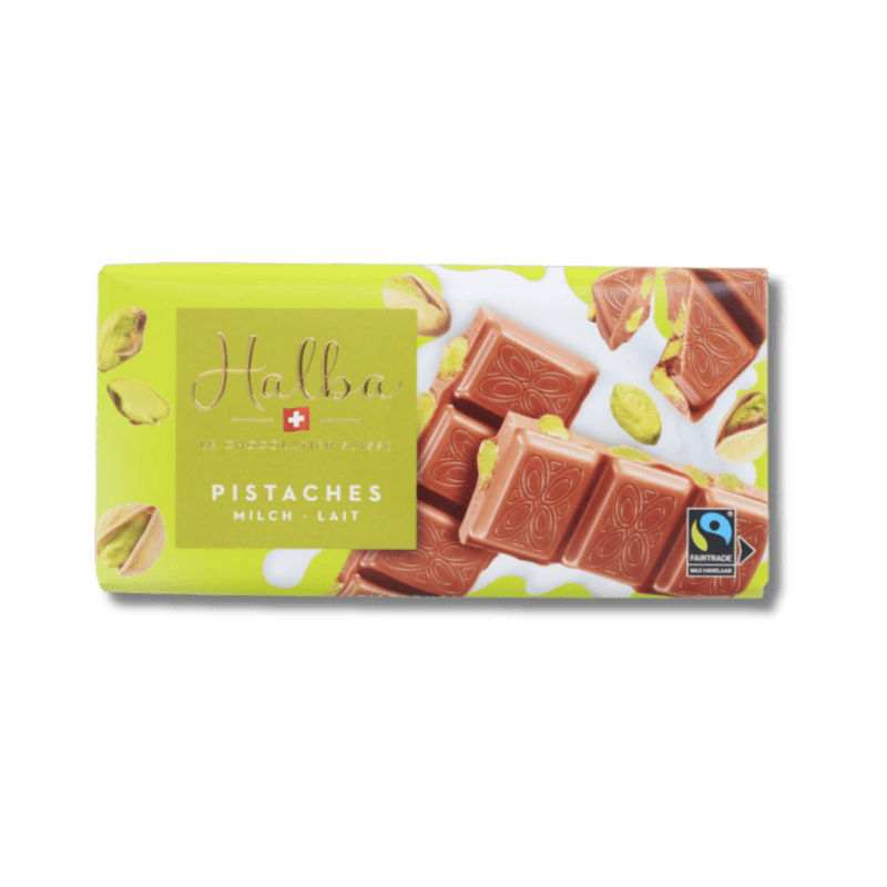 Pistachio Milk Chocolate Bar 100 g | Halba - Swiss Made Direct